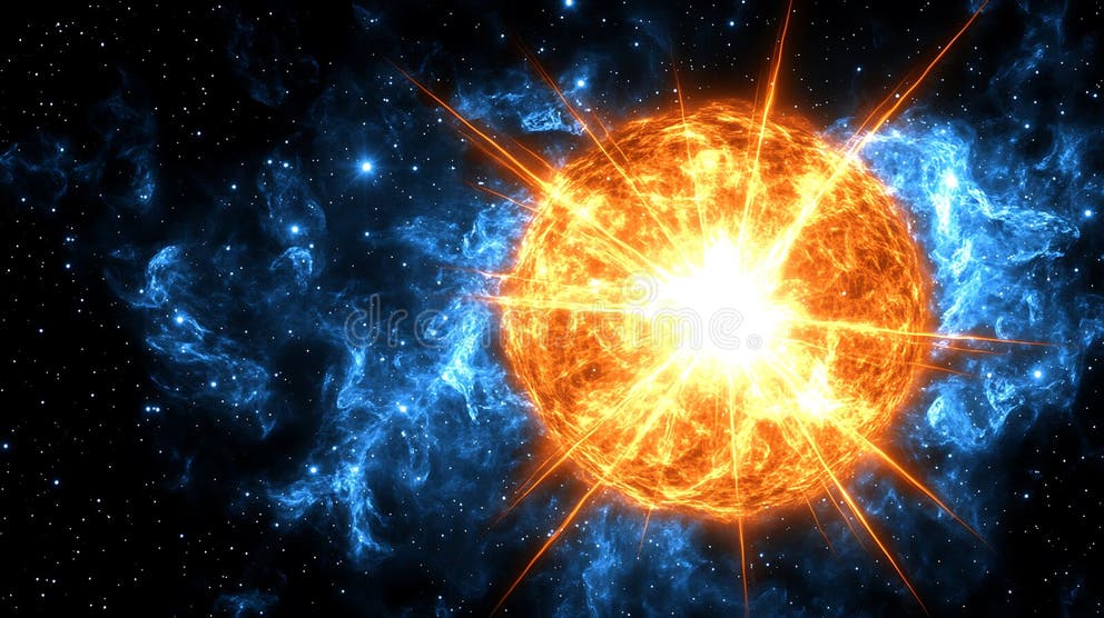 A Vibrant Star Exploding Amidst a Nebula in Outer Space Stock ...