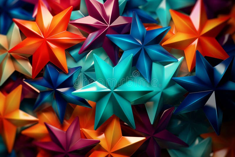 Vibrant Star Patterns in Different Hues Creating Stock Illustration ...