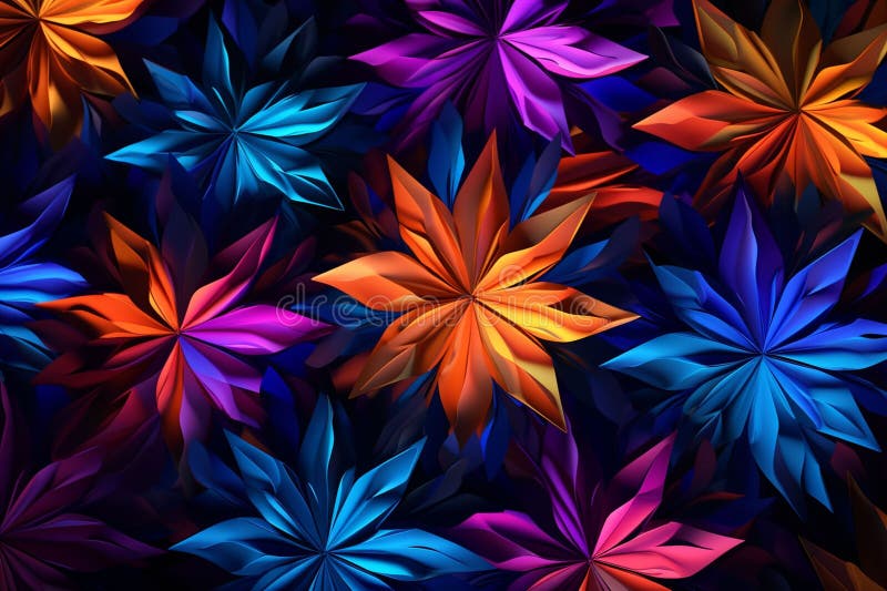 Vibrant Star Patterns in Different Hues Creating Stock Illustration ...