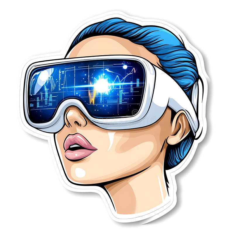 Stylish Augmented Reality Glasses Sticker Design Stock Illustration ...