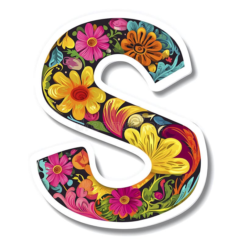 Vibrant Sticker of Letter S on Crisp White Background Stock Photo ...