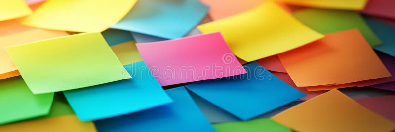 Vibrant Sticky Notes Abstract Background of Color, Creativity, and ...