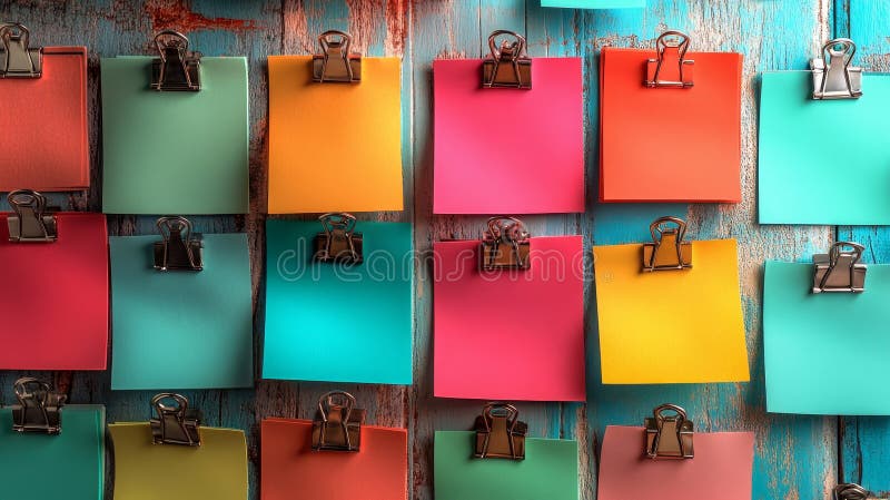 Vibrant Sticky Notes are Arranged on a Blue Background, Perfect for ...