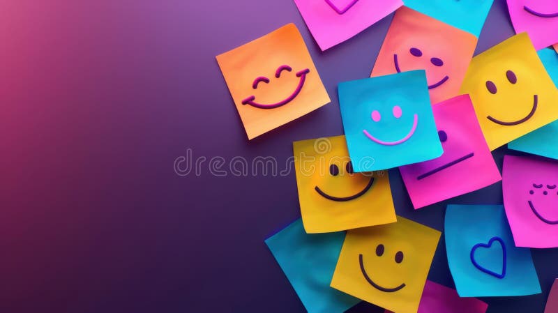 The Sticky Note Smileys.AI Generated Image Stock Image - Image of ...