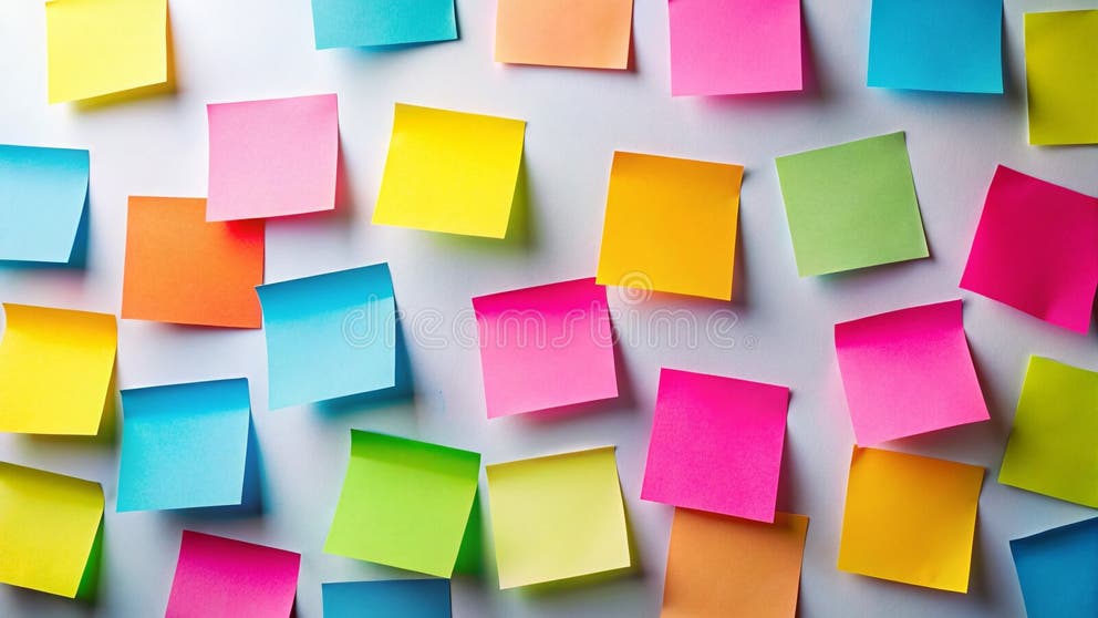 Vibrant Sticky Notes on White Inspiring Office Organization Ideas for a ...