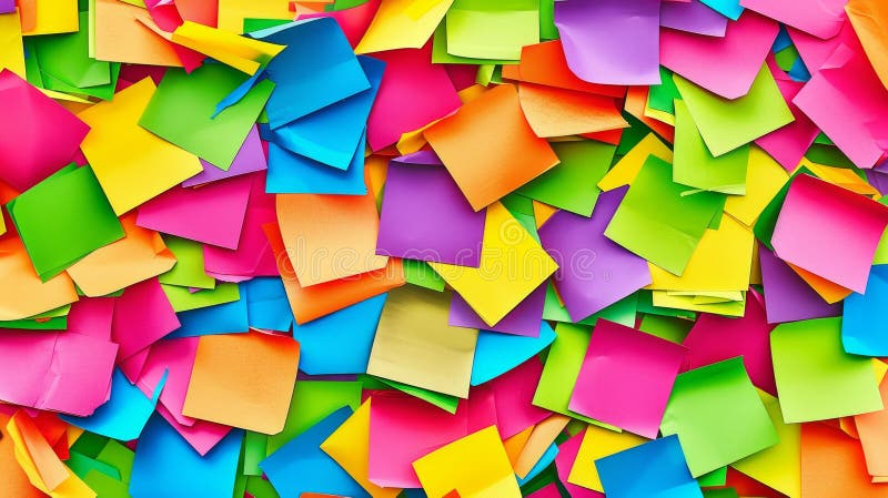 Vibrant Sticky Notes on Whiteboard Creative Collaborative Brainstorming ...