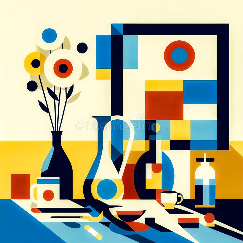 Vibrant Still Life Composition Featuring Fruits and Bottles Stock Photo ...