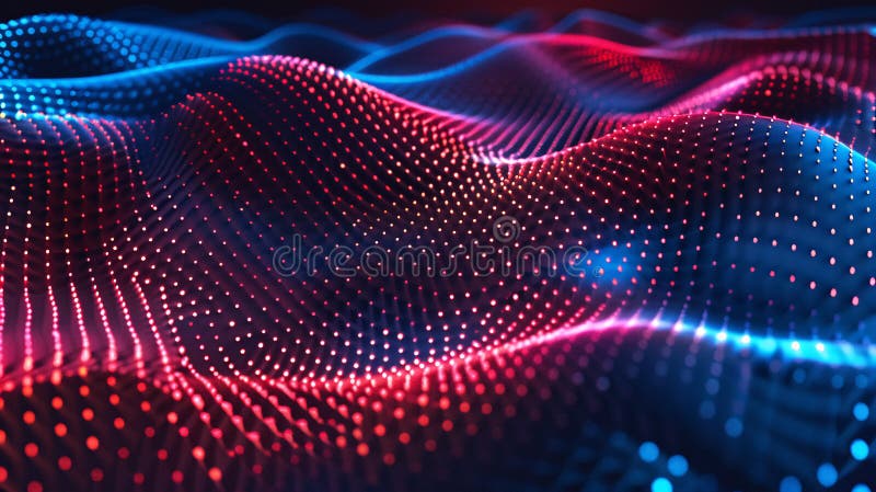 Dynamic Abstract Blue and Red LED Waves - Concept of Digital Innovation ...
