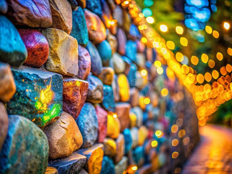 Vibrant Stone Wall Banner Background Abstract Multicolored Texture with ...