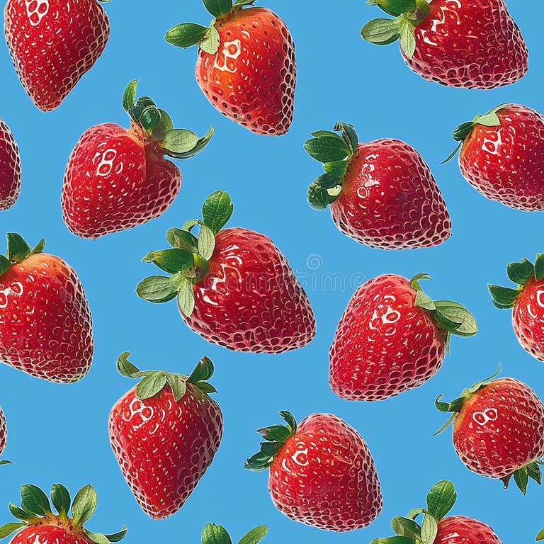 Vibrant Strawberry Fruit Pattern Design Stock Illustration ...