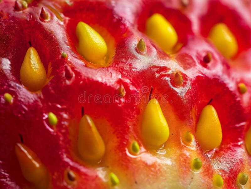 Vibrant Strawberry Texture Close-up Stock Image - Image of surface ...