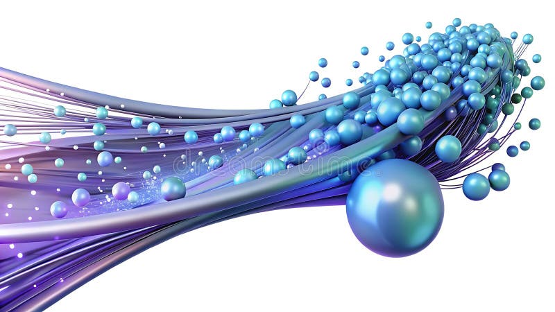 Flowing Purple Bubble Stream Abstract, Dynamic Energy Motion Graphic ...