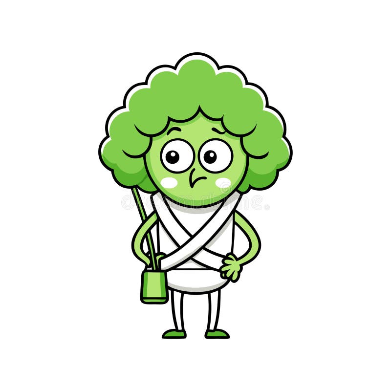 Vibrant Stressed Broccoli Bird Watching Design Stock Photo ...