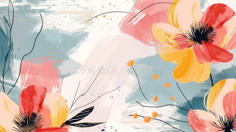 Vibrant and Striking Floral Abstract Art with Soft and Subtle Colors ...