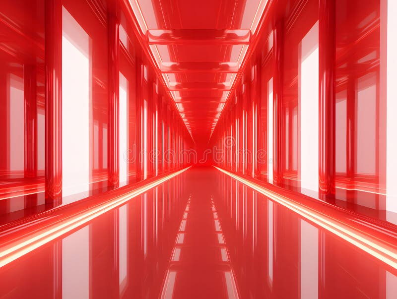 Studio bright red corridor stock illustration. Illustration of studio ...