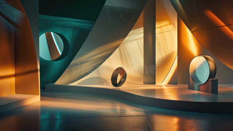 A Vibrant Studio Set Features a Room Illuminated by an Array of ...