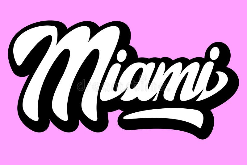 A Vibrant and Stylish Cursive Script of the Word Miami Set Against a ...
