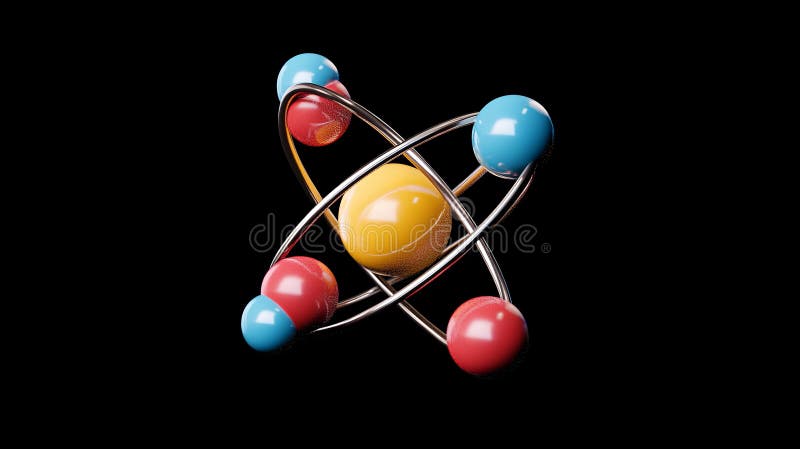 Stylized Atom Logo in Blue Tones Isolated, Fantasy, Science Stock ...