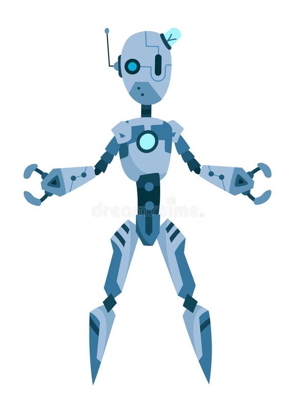 A Vibrant and Stylized Blue Robot Character Featuring Distinct Angular ...