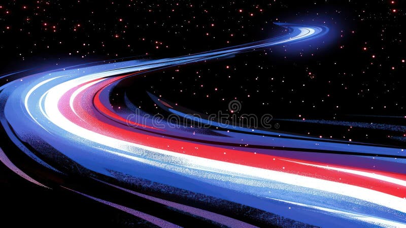 A Vibrant, Stylized Depiction of a Cosmic Pathway through Space Stock ...