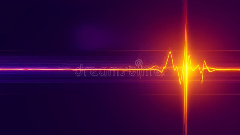 Vibrant Stylized ECG Heartbeat Graphic on Dark Gradient Background with ...
