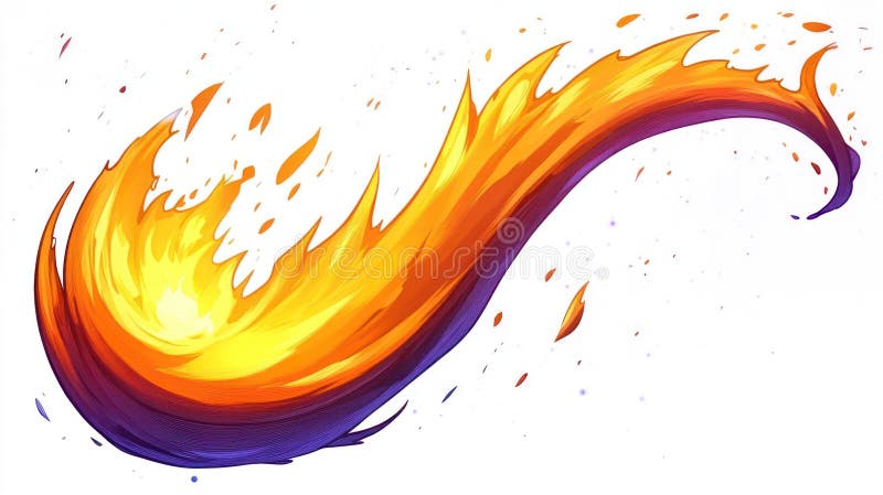 A Vibrant, Stylized Flame with Dynamic Colors and Movement ...