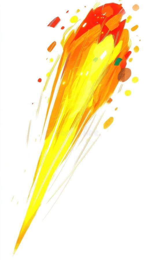 A Vibrant, Stylized Illustration of a Flame or Fireball, Showcasing ...