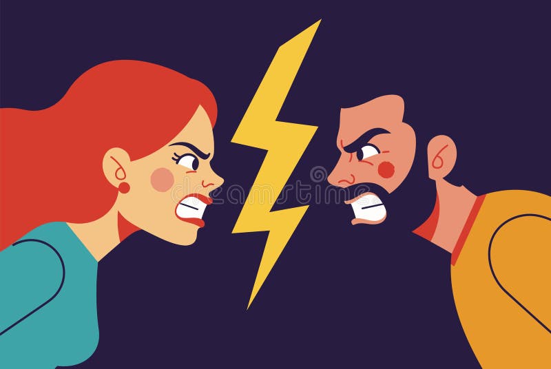 Angry Couple Confrontation stock vector. Illustration of person - 386351002