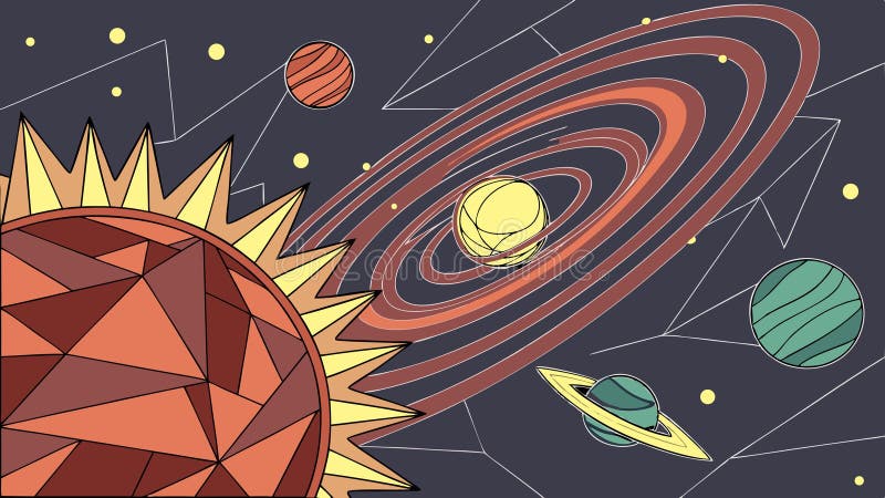 Vibrant Stylized Solar System with Sun and Planets, Exploring the ...