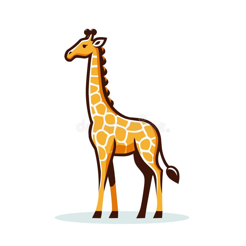 Colorful Vector Illustration of a Standing Giraffe Stock Illustration ...