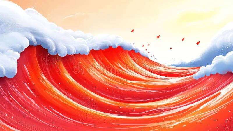 A Vibrant, Stylized Wave in Warm Colors, Evoking Energy and Movement ...