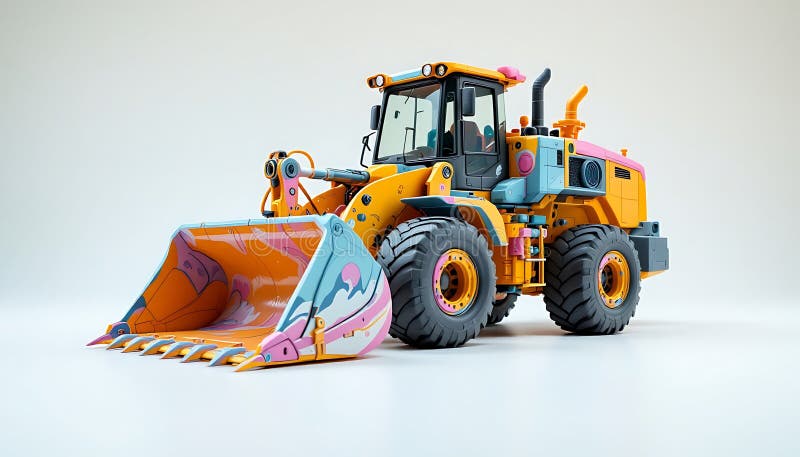 Artistic Wheel Loader stock illustration. Illustration of pastel ...
