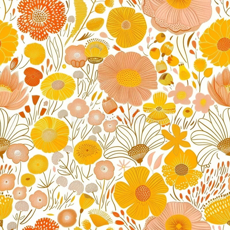 Vibrant Summer Blossoms: Seamless Floral Pattern Design Stock Image ...