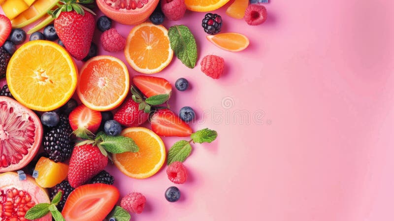 Vibrant Summer Fruit Composition Stock Illustration - Illustration of ...