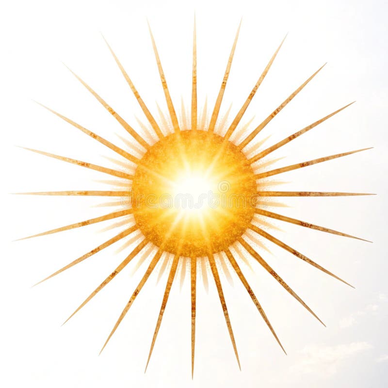 Sun Disk with Rays Isolated on White Background Stock Illustration ...
