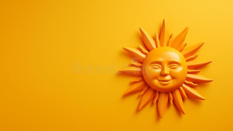 Vibrant Sun on Solid Background with Copy Space Available Stock ...