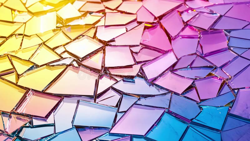 Vibrant Sunlit Stained Glass Shards Creating a Mesmerizing Pattern ...