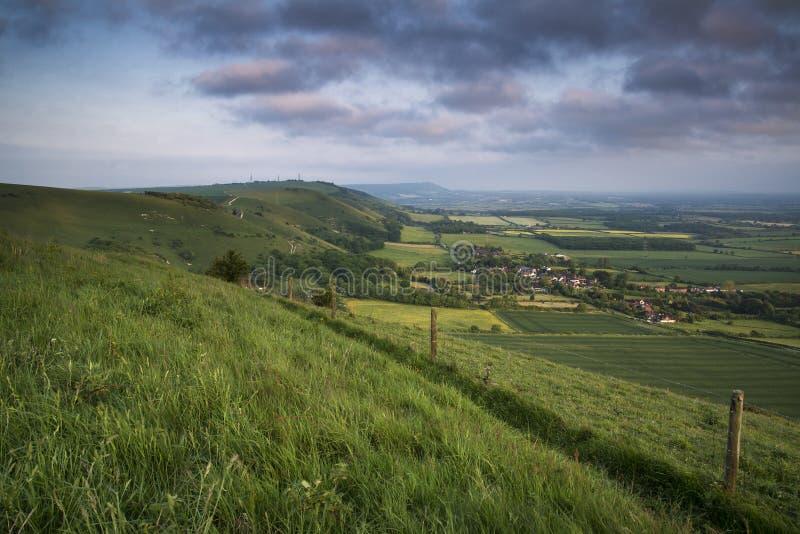 Vibrant Sunrise Over Countryside Landscape Stock Photo - Image of park ...