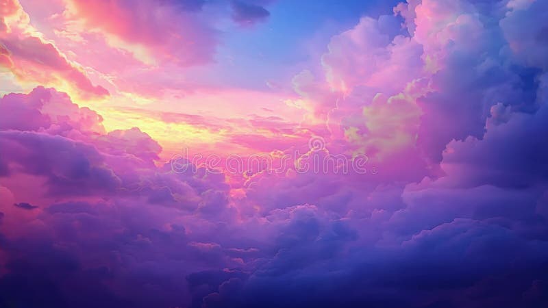 Vibrant Sunset Over a City Skyline with Dramatic Clouds Reflecting in ...