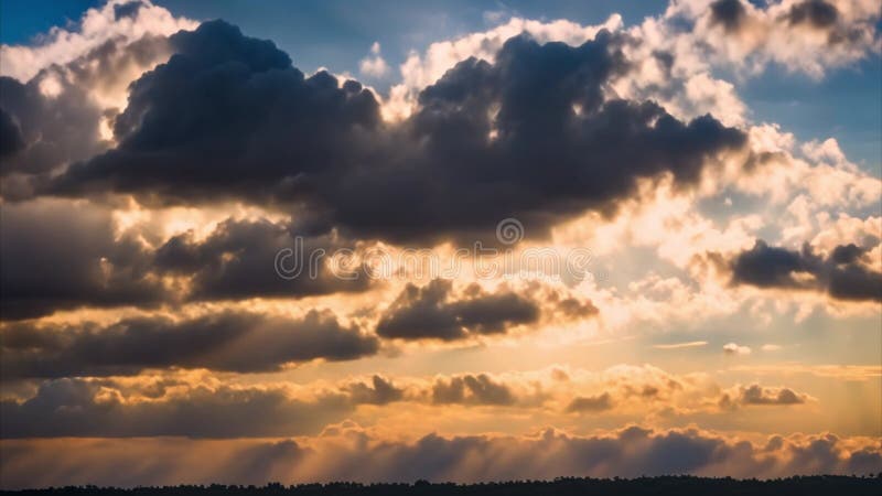 Dramatic Sunset Clouds stock video. Video of heavens - 347225651