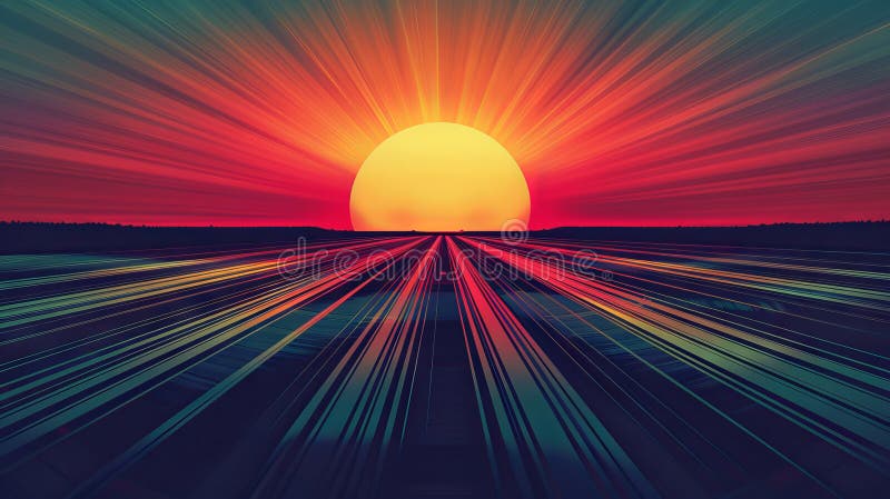 Vibrant Sunset with Dynamic Light Rays. a Striking Illustration of the ...