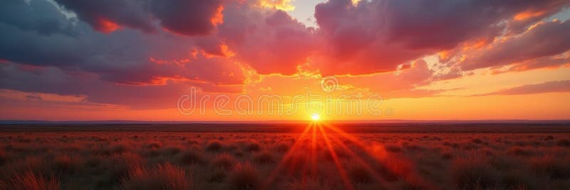 Vibrant Sunset Over American Plains during Longest Day , Sunset ...