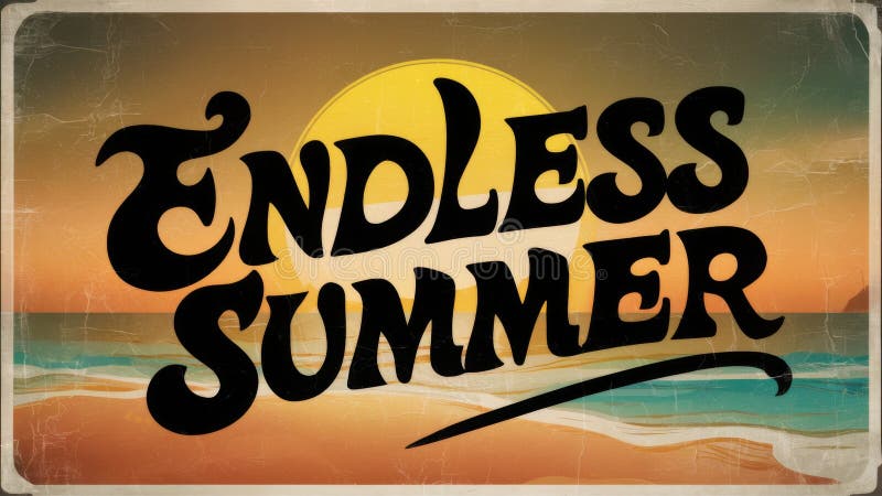 Endless Summer Beach Sunset Design for Print, Card, Poster , Tropical ...