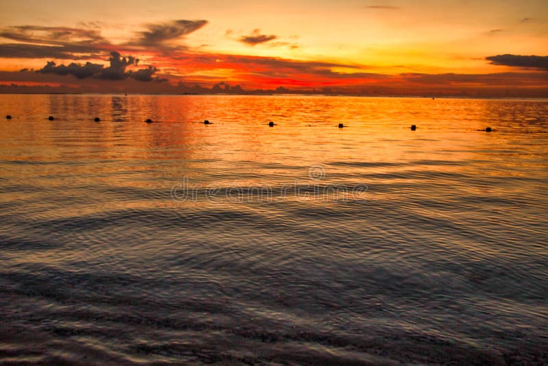 Sunset Scene Over the Peaceful Sea Stock Image - Image of body, nature ...