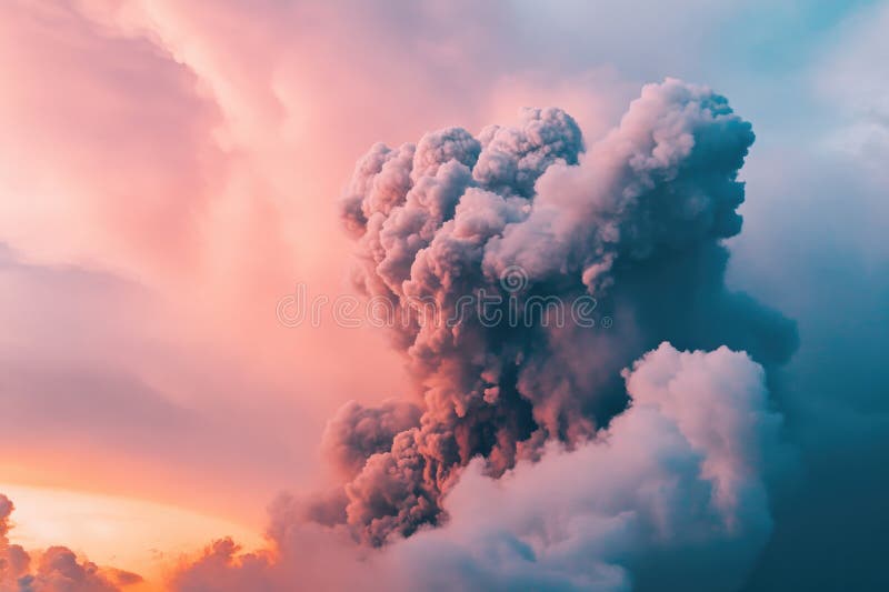 Vibrant Sunset Sky with Explosive Cloud Formation – Ideal for Posters ...