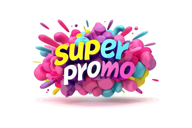 Vibrant Super Promo Banner with Splash Effect. Vector Illustration ...