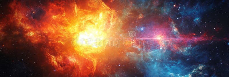 Colorful Supernova Explosion in Space. Brilliant Supernova Explosion ...