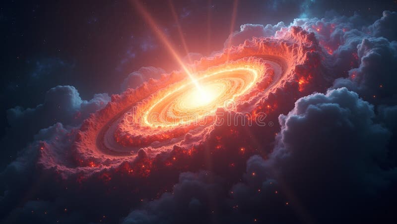 Vibrant Supernova Explosion Illuminating Nebula Clouds and Distant ...