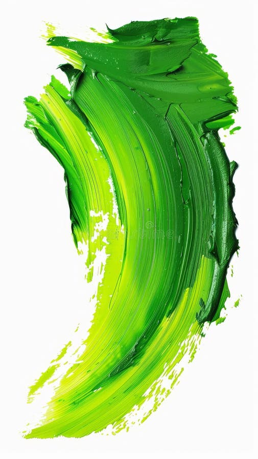 A Vibrant Swipe of Green Paint with Expressive Texture and Dynamic ...
