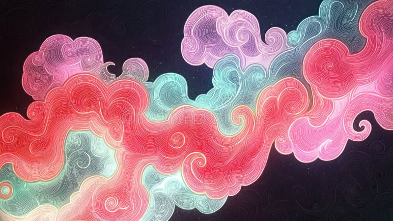 A Vibrant Swirl of Colorful Clouds in a Dreamy, Abstract Style Stock ...